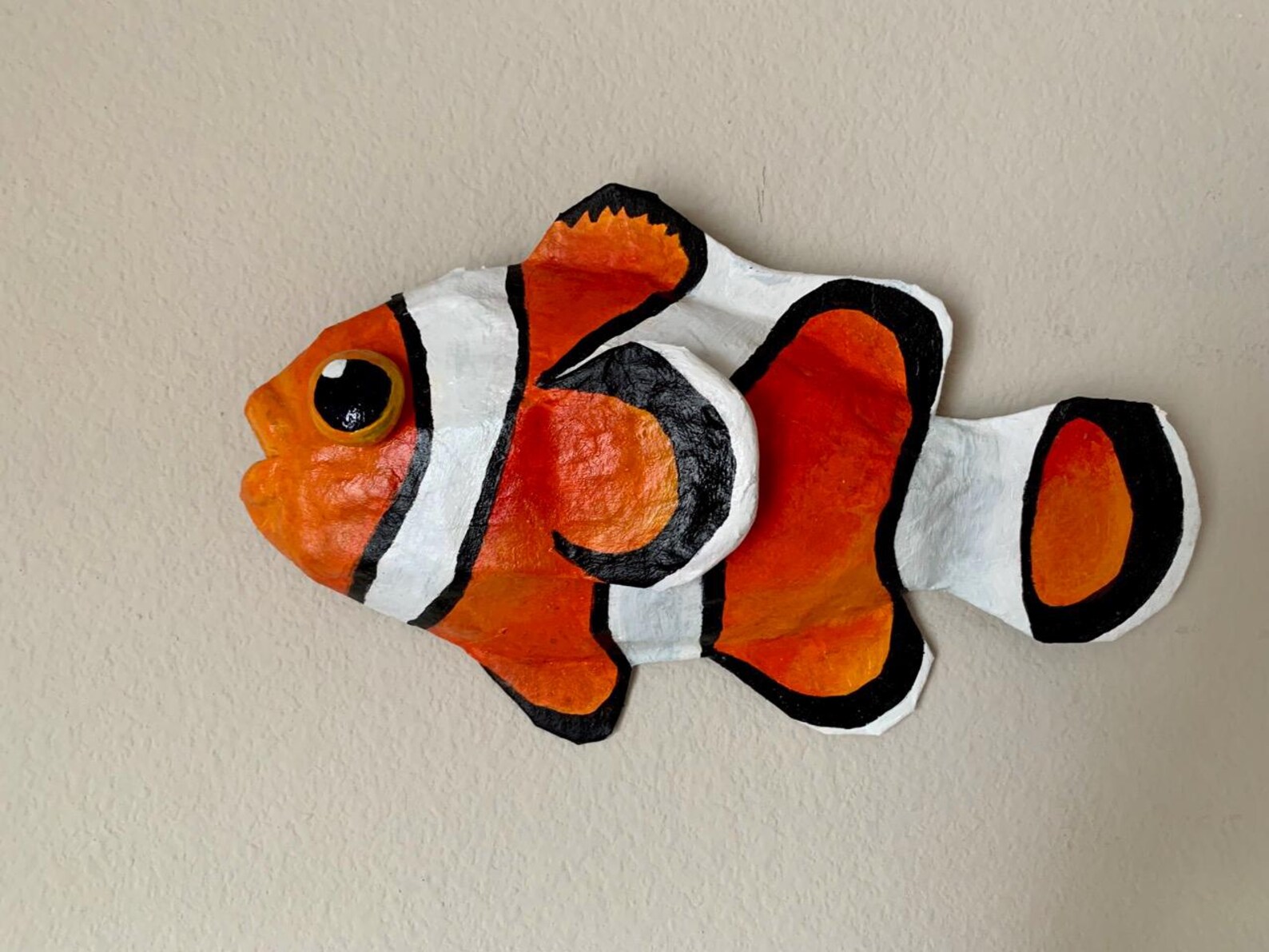 Paper Mache Fish Art Handmade Wall Art Clownfish & Bluetang - Etsy