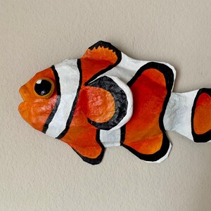 Paper Mache Fish Art Handmade Wall Art Clownfish & Bluetang - Etsy