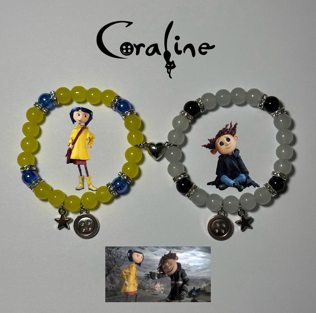 Coraline & Wybie Matching Bracelets: Handmade Beaded Couple Jewelry - Etsy