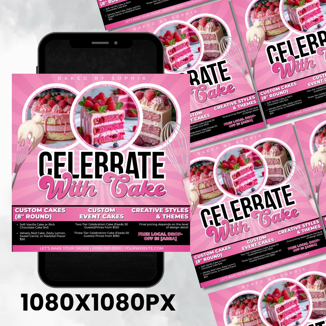 Bakery Flyer Template, Sweet Treats & Bake Sale Flyer, Pastry Shop ...