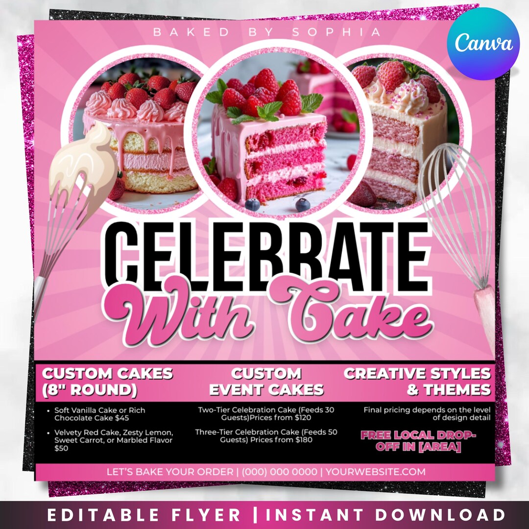 Bakery Flyer Template, Sweet Treats & Bake Sale Flyer, Pastry Shop ...