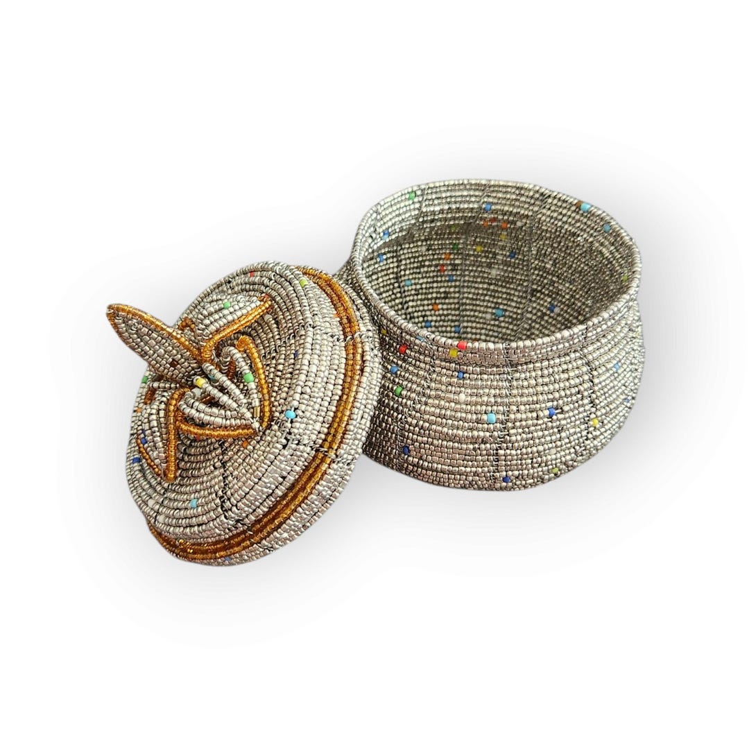 Handmade Maasai Beaded Jewelry Box: African Beadwork Keepsake - Etsy