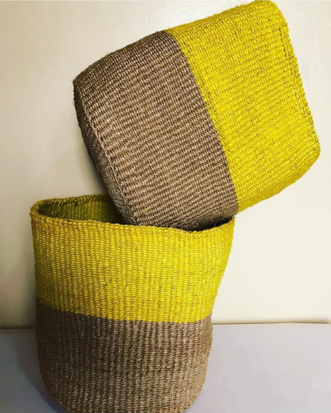 Handmade Sisal Planter Basket: African Woven Boho Decor, 2 Kiondos ...