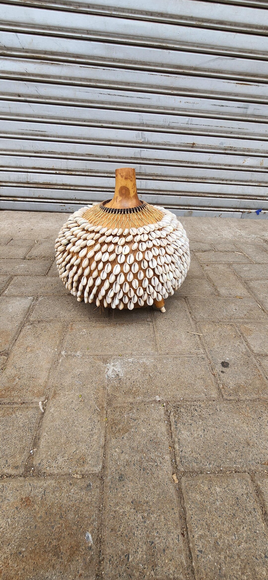Big Shekere, Cowrie Shell Shekere Rattle: African Percussion Instrument ...