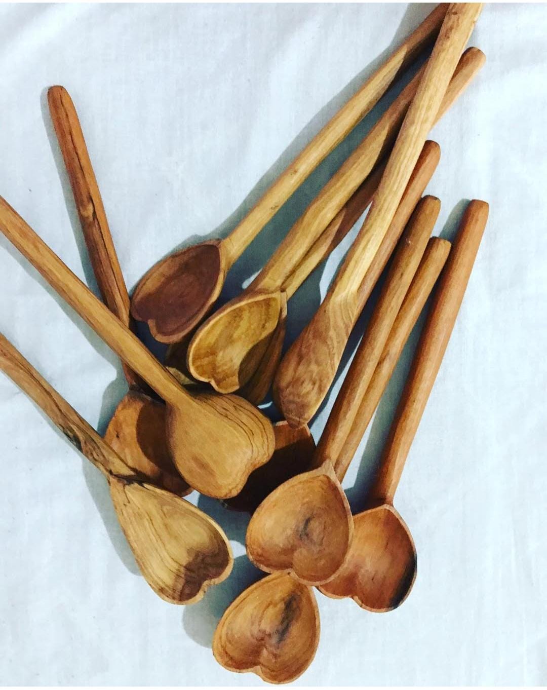 Love Shaped Olive Wood Spoons: Handmade African Kitchen Utensils - Etsy