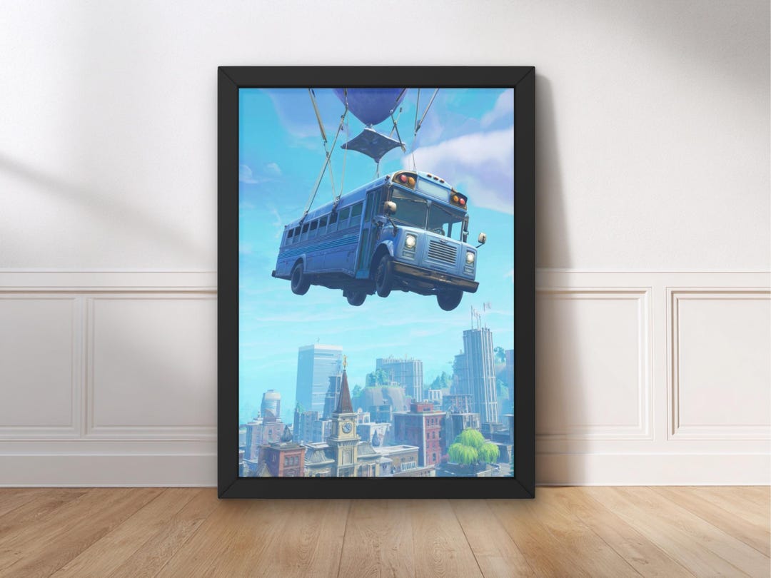 Fortnight Battle Bus Poster, Iconic Gaming Wall Art, Battle Royale ...