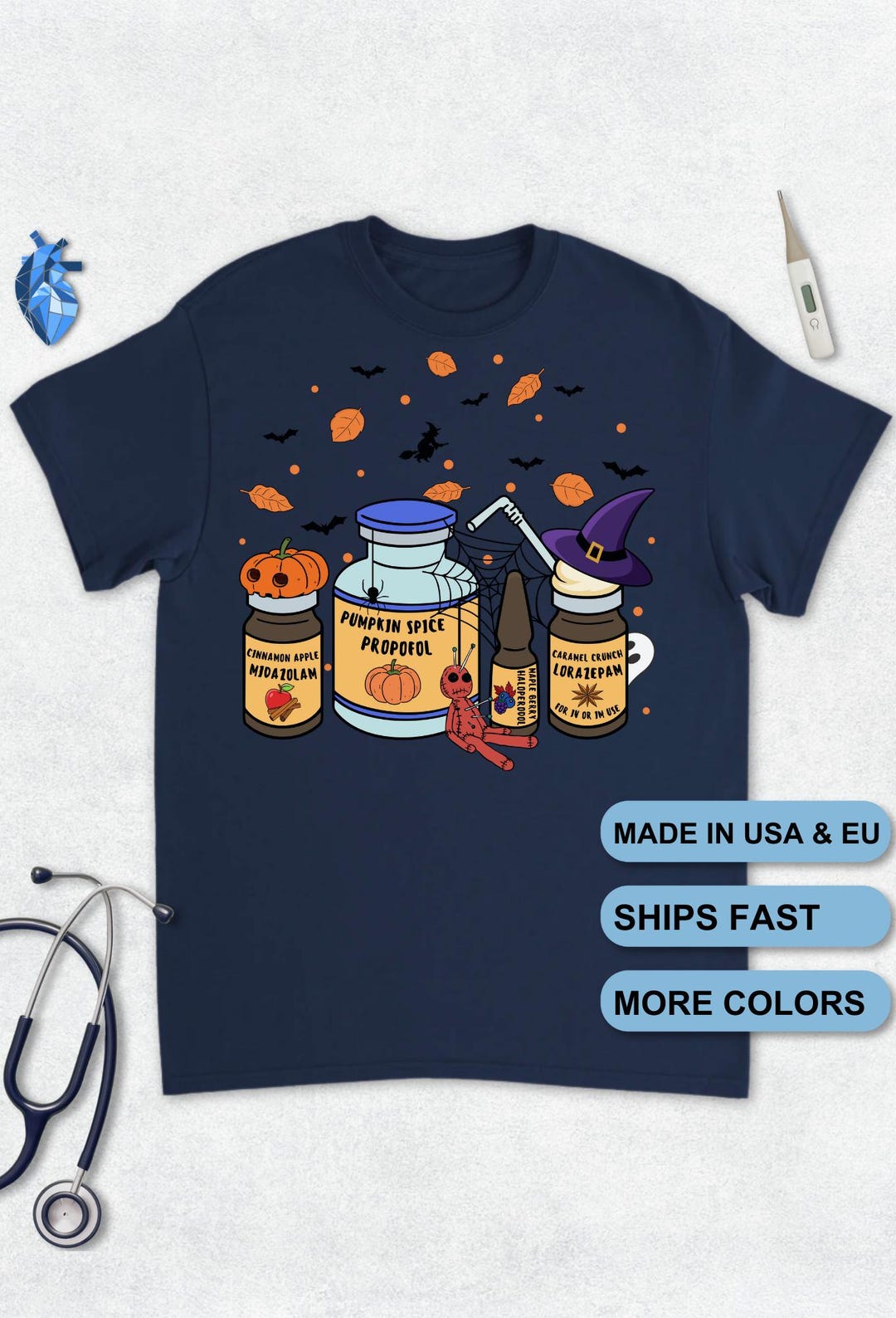 Pumpkin Spice Propofol: Witty Halloween Nurse Shirt - Medical Staff ...