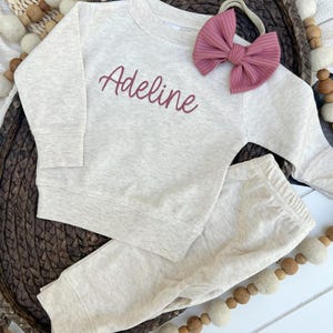 Personalized Baby Girl Sweat Set / Toddler Girl Sweatshirt / Custom ...