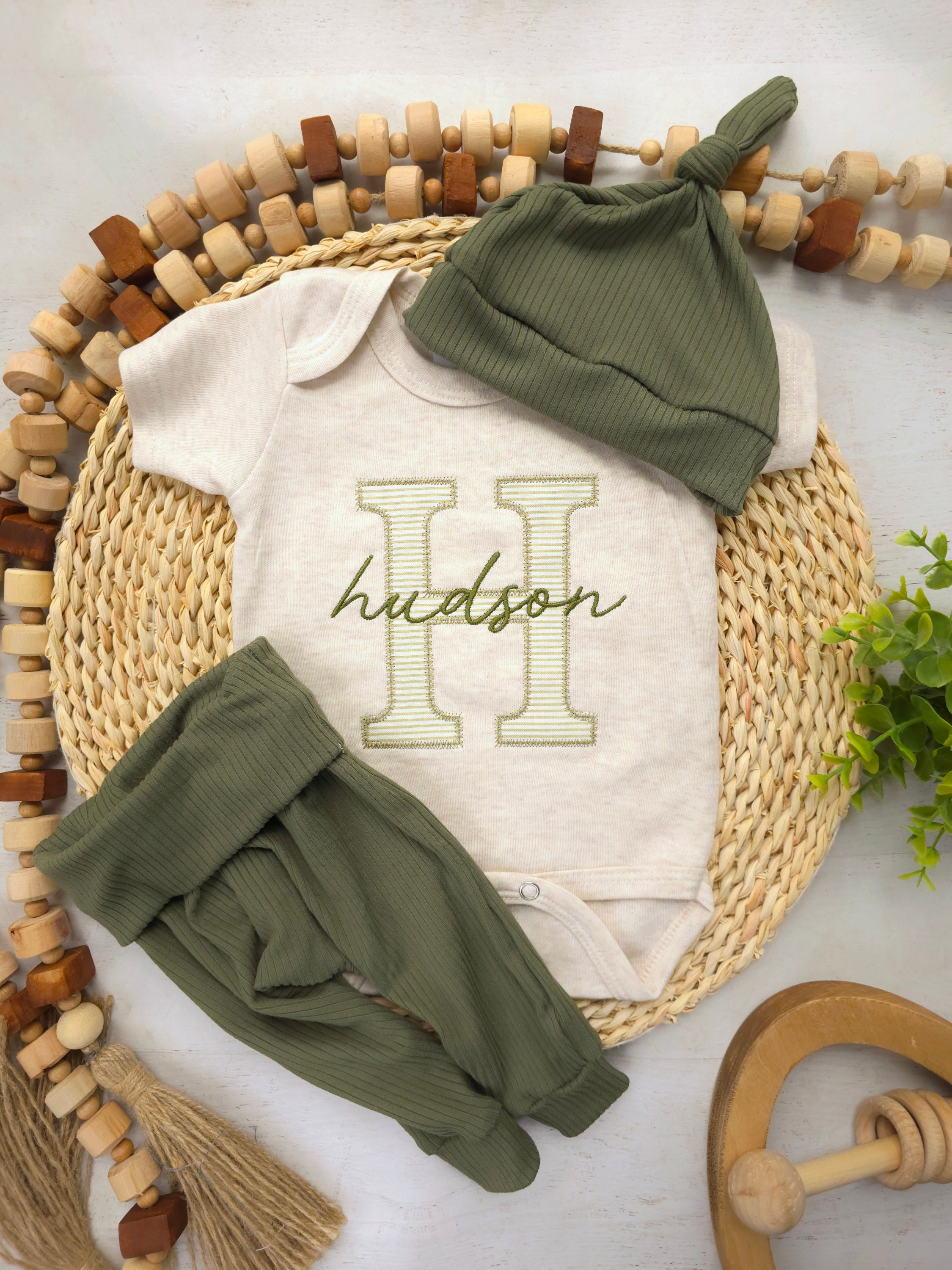 Personalized Modern Baby Outfit, Custom Infant Boy Coming Home Outfit ...