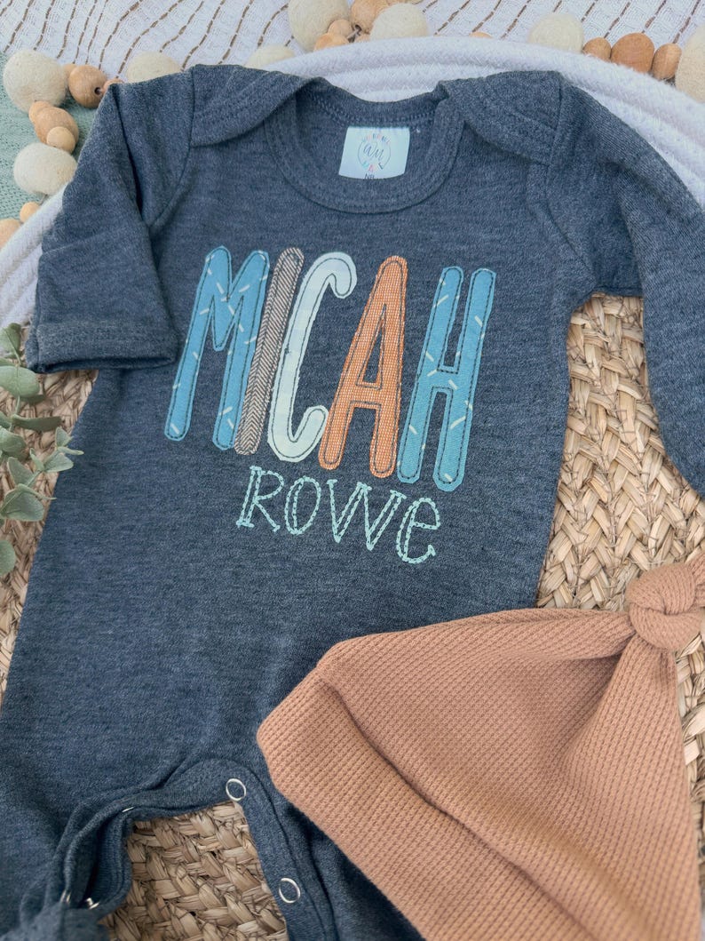 Personalized Newborn Coming Home Outfit, Custom Baby Boy Footie, Baby ...