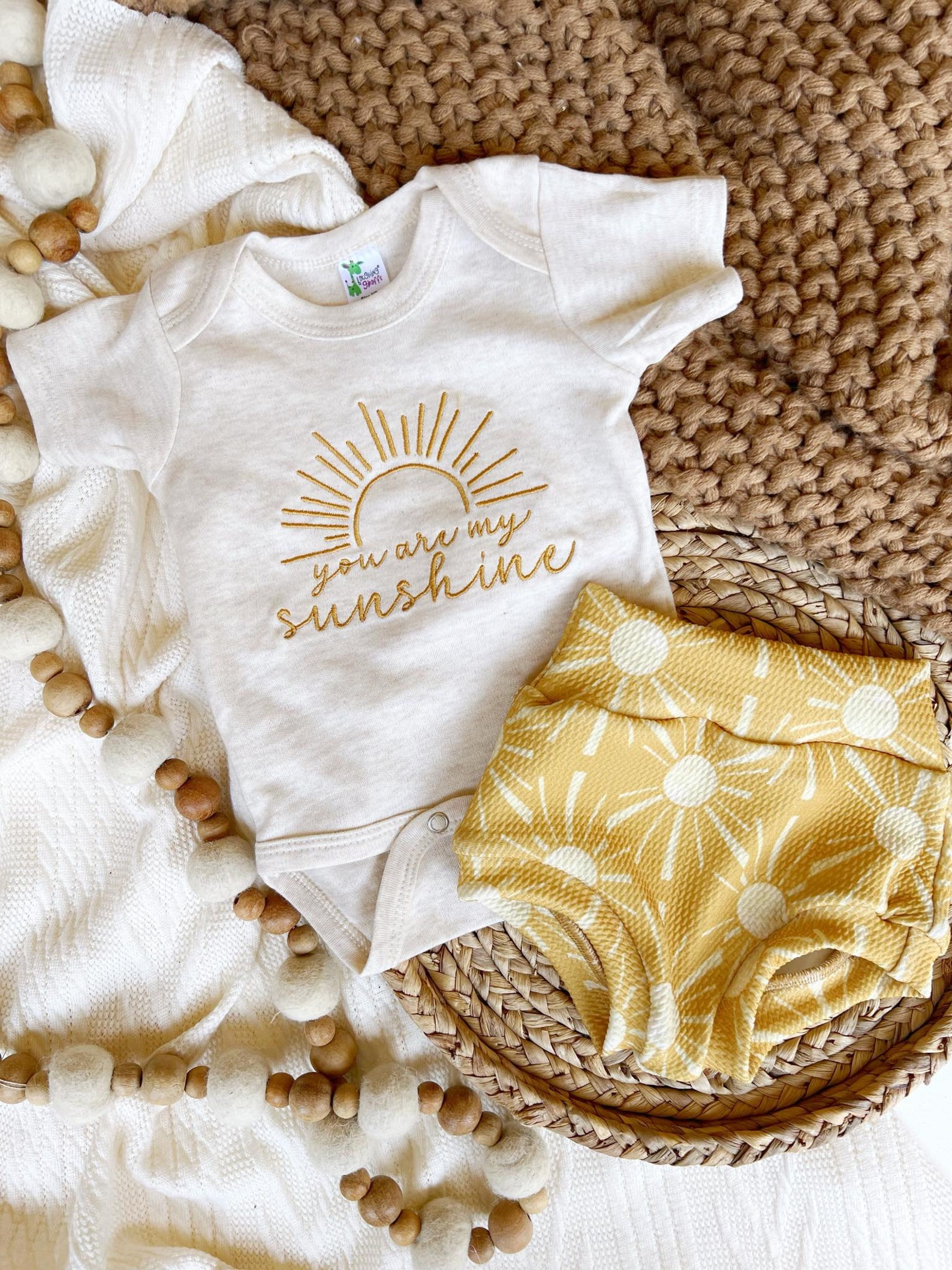 You Are My Sunshine Baby Outfit With Bummies or Bow, Baby Shower Gift ...
