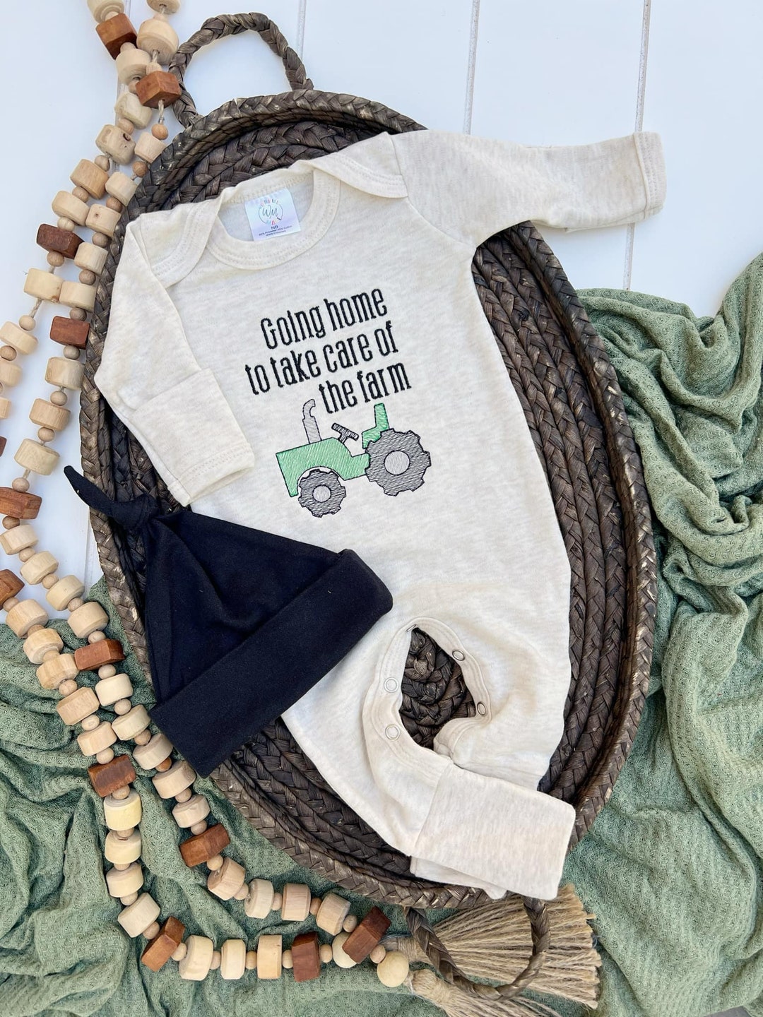 New to the Farm Romper, Tractor Coming Home Outfit for Baby Boy, Farm ...