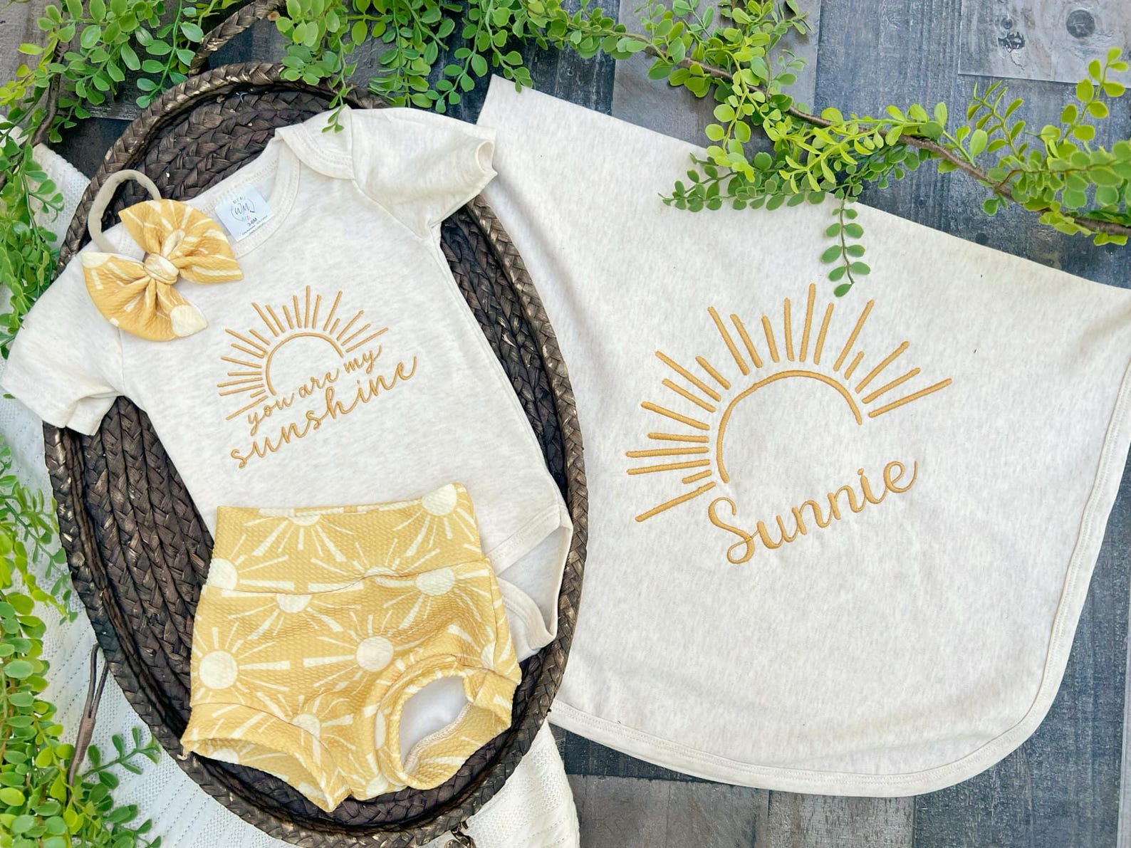 You Are My Sunshine Baby Outfit With Bummies or Bow, Baby Shower Gift ...