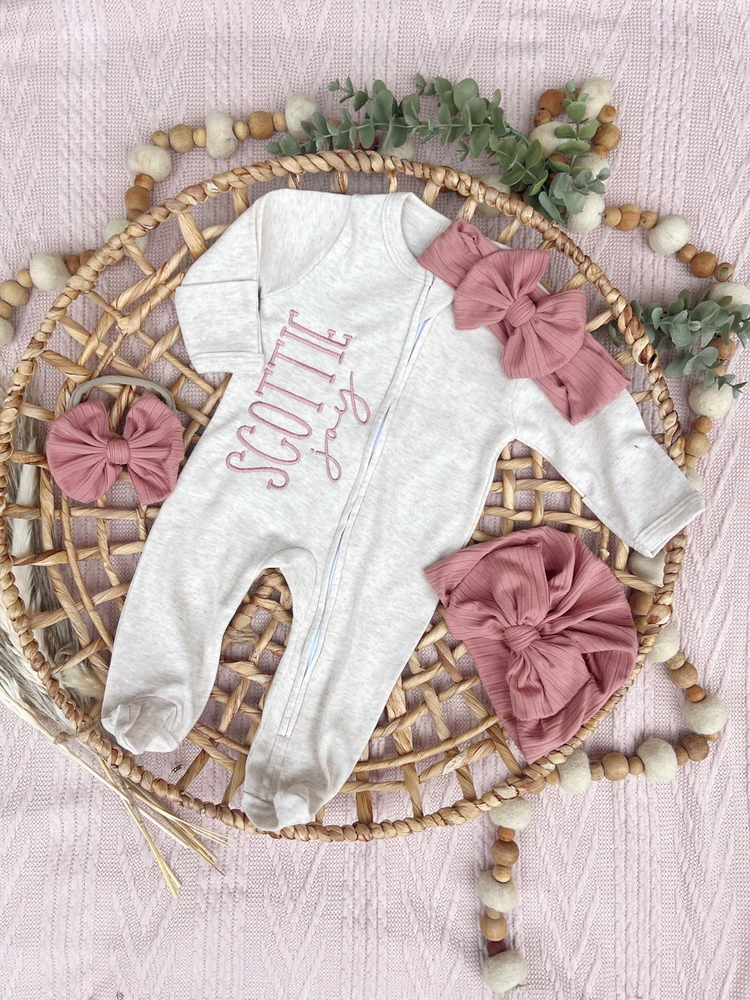 Personalized Newborn Outfit for Baby Boy, Custom Oatmeal and Navy Take ...