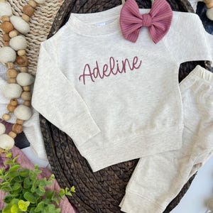 Personalized Baby Girl Sweat Set / Toddler Girl Sweatshirt / Custom ...