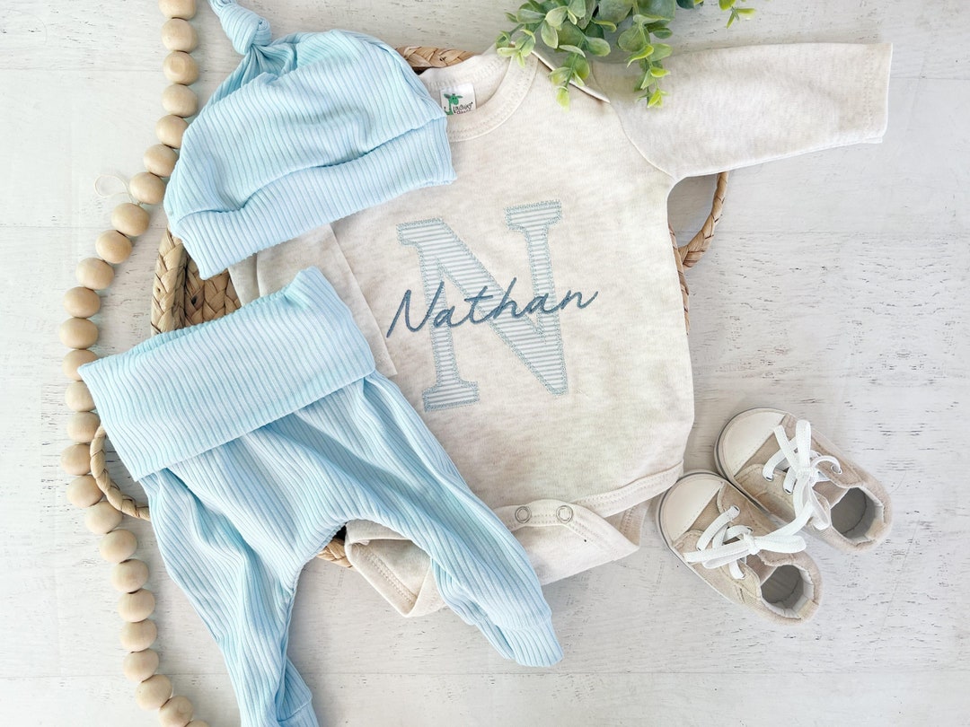 Personalized Baby Outfit and Hat Set, Custom Infant Boy Coming Home ...