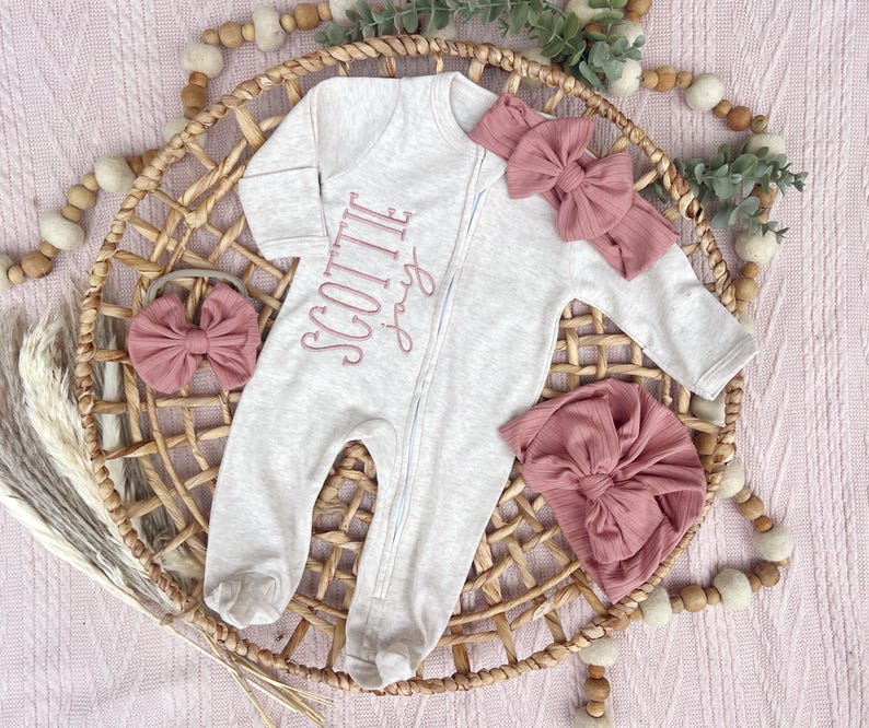 Personalized Newborn Outfit for Baby Boy, Custom Oatmeal and Navy Take ...