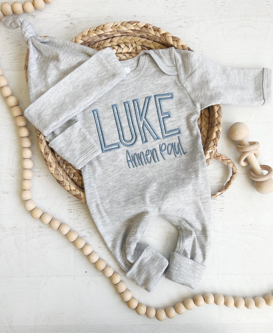 Personalized Name Blue Baby Newborn Outfit Coming Home Outfit for Baby ... Personalized Name Blue Baby Newborn Outfit Coming Home Outfit for Baby ...