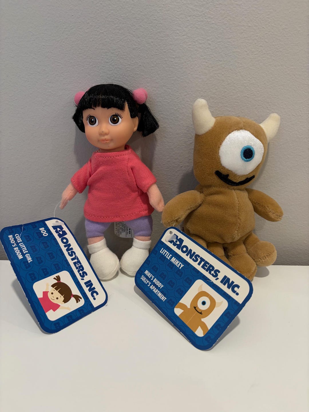Monster Inc. 6" Vinyl Head Plush Boo Doll and Little Mikey Disney Pixar ...