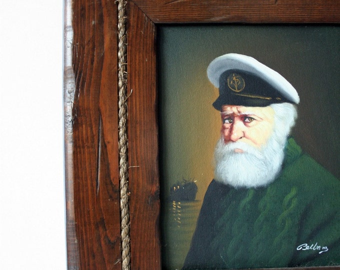 Vintage Portrait Painting Sea Captain: Mighty Finds - Etsy