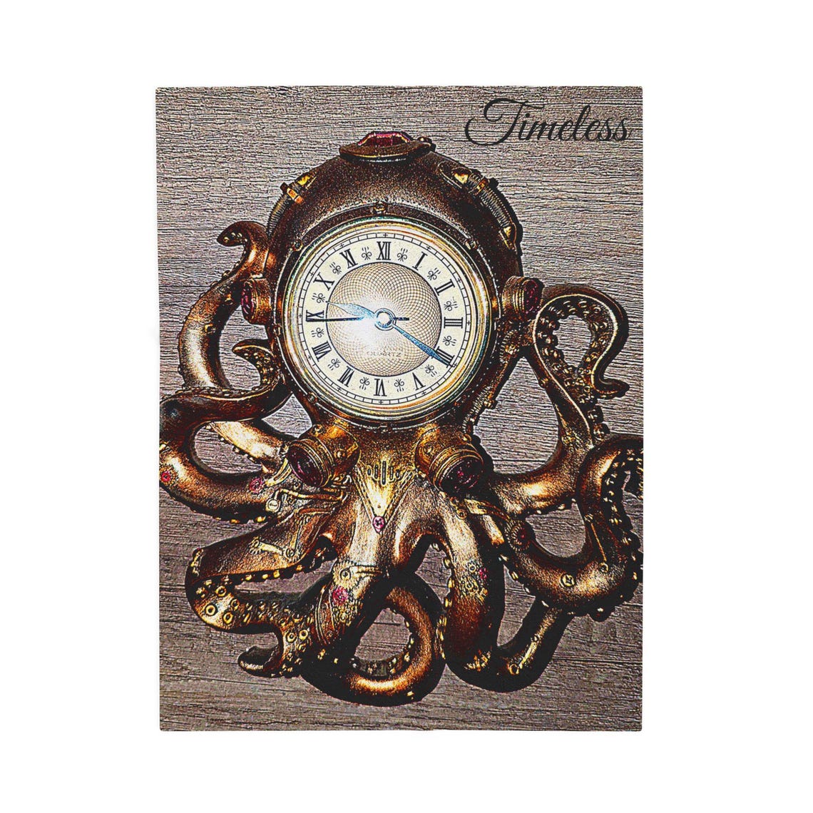 Rustic Octopus Clock - Plush Blanket Ocean-inspired Throw, Beach Lovers ...