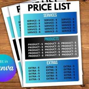 Editable Detailing Price List Canva Template – A4 & US Letter – Mobile ...