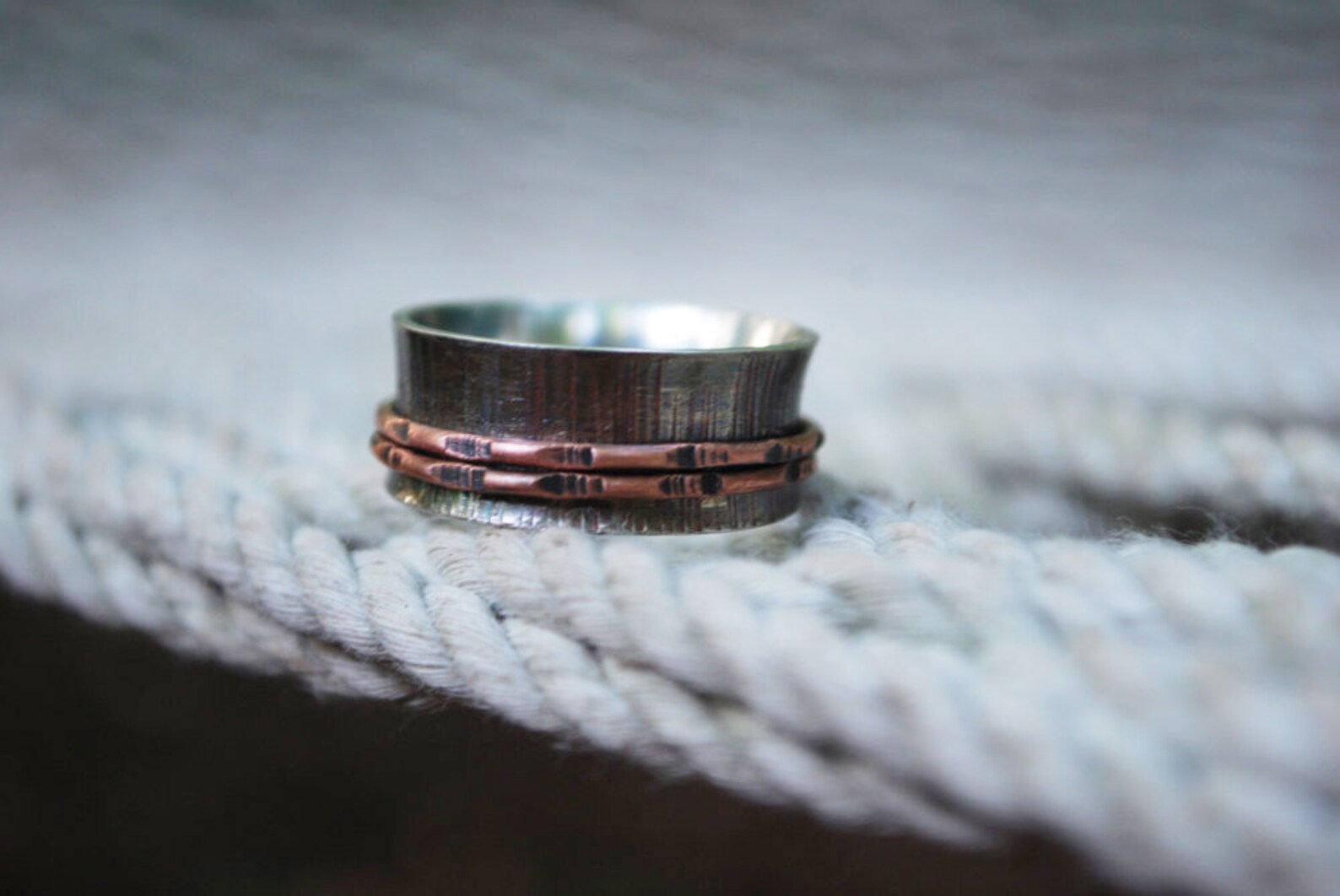 Mens Spinner Ring - Rough Hewn SPIN Ring - Etsy