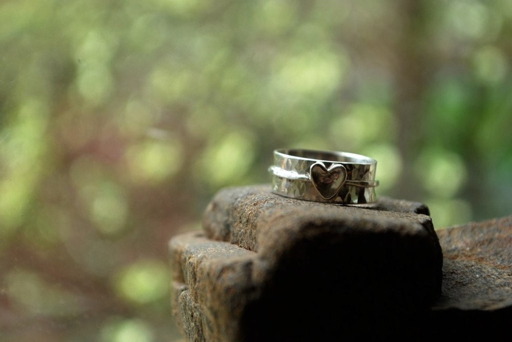 Follow Your Heart - Sterling Silver SPIN Ring - BEST SELLER - Etsy