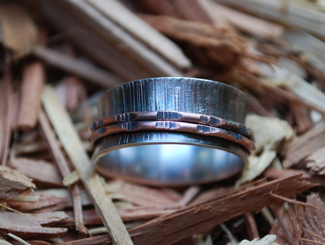 Mens Spinner Ring Rough Hewn SPIN Ring - Etsy