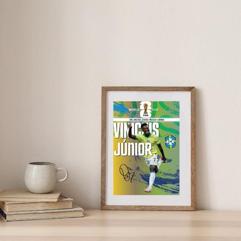 Vinicius Junior Poster, 2026 World Cup Brazil Soccer Art (digital Print ...