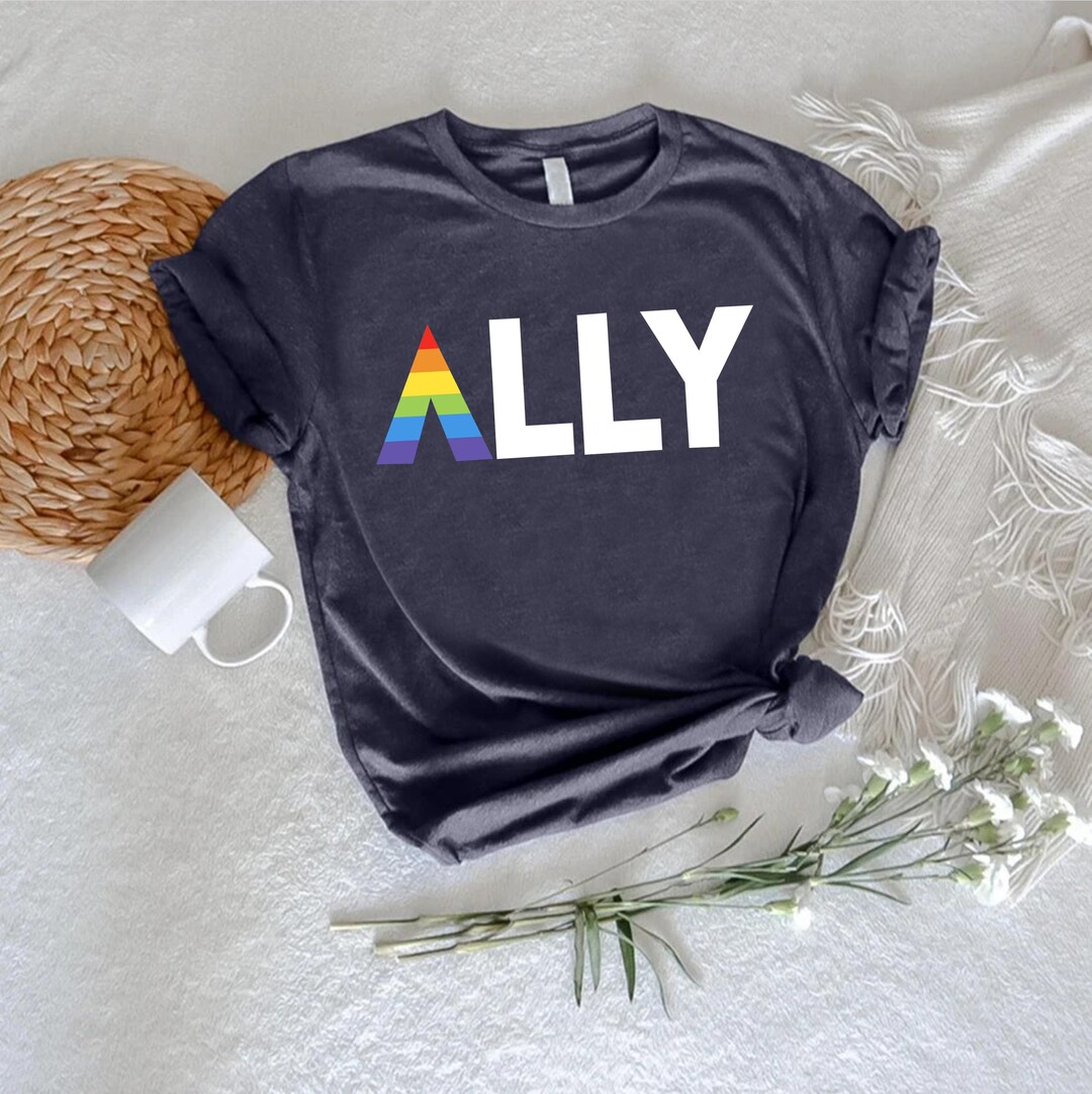 LGBTQ Ally Pride Shirt: Rainbow Graphic Tee, Love Wins - Etsy