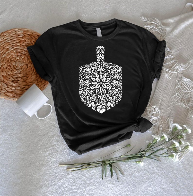 Floral Dreidel Hanukkah Shirt: Mandala Jewish Holiday Tee - Etsy