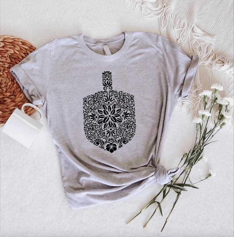 Floral Dreidel Hanukkah Shirt: Mandala Jewish Holiday Tee - Etsy