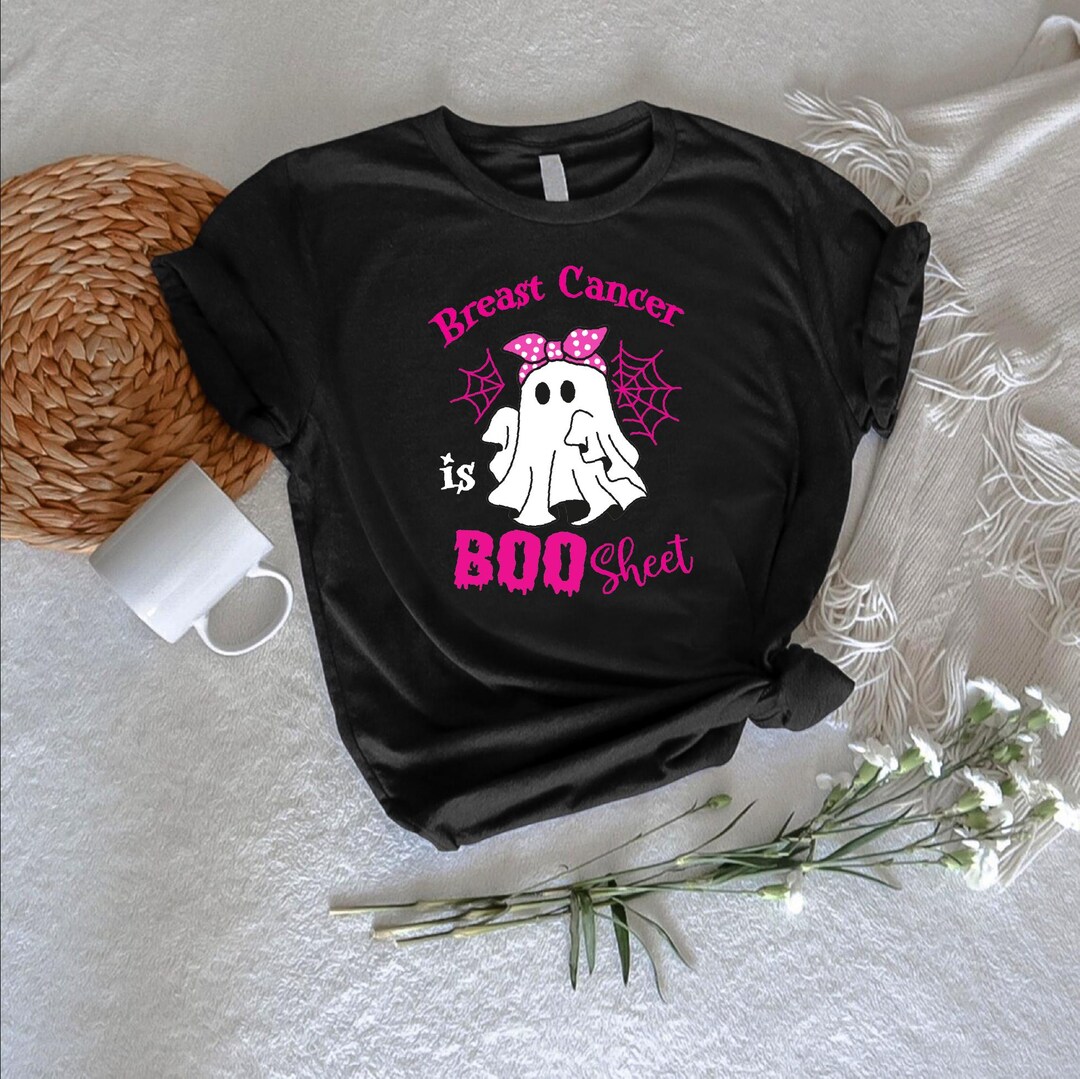 Funny Halloween Breast Cancer Awareness Shirt: Boo Sheet Ghost Pink ...