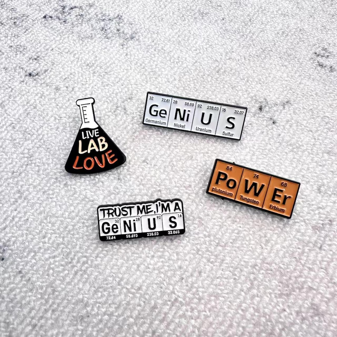Chemistry Enamel Pins With Periodic Table Genus Power Pin Badges Gift ...