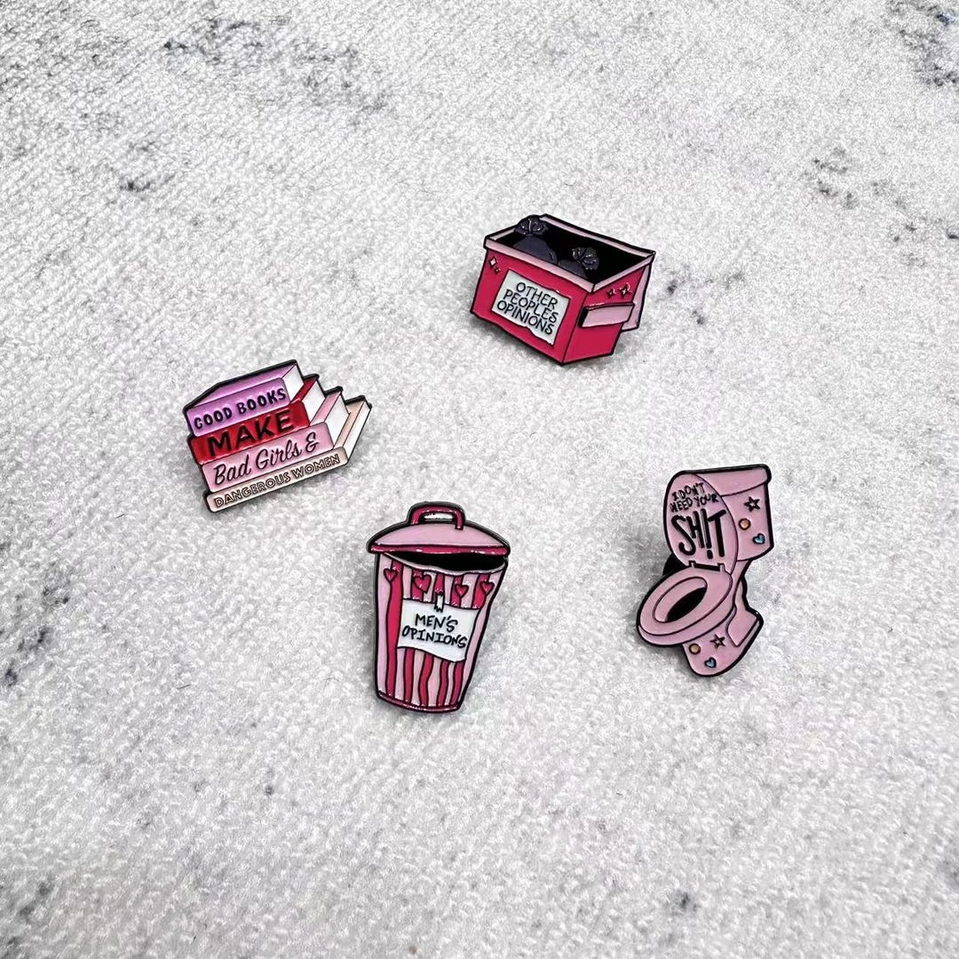 Witty Enamel Pins Set With Sassy Vibes, Funny Quote Brooches for Trendy ...