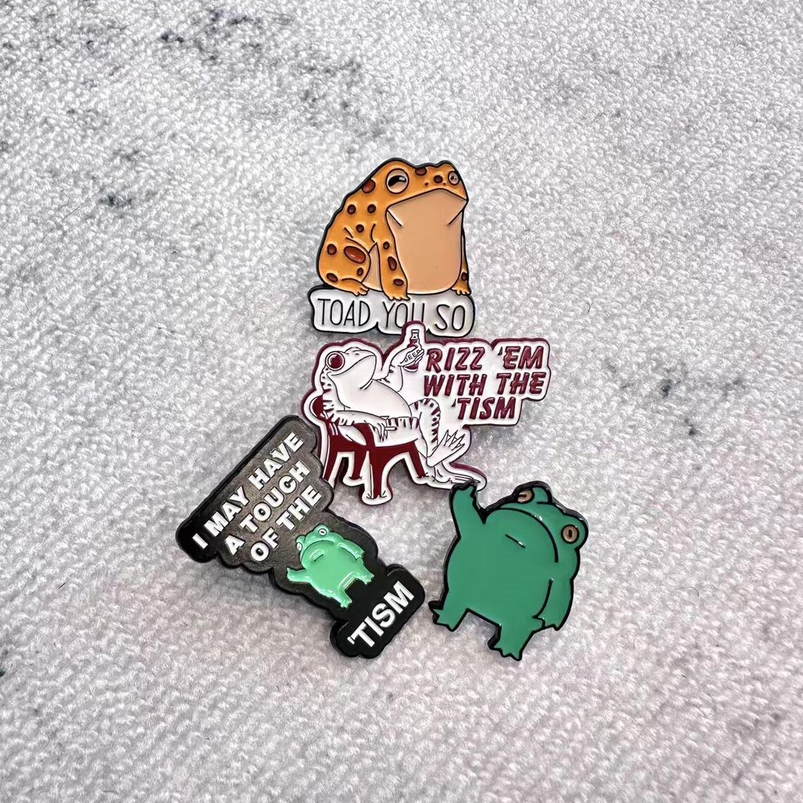 Hilarious Frog and Toad Enamel Pins Featuring Witty Phrases and Cute ...