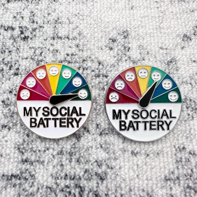 My Social Battery Pin - Etsy UK