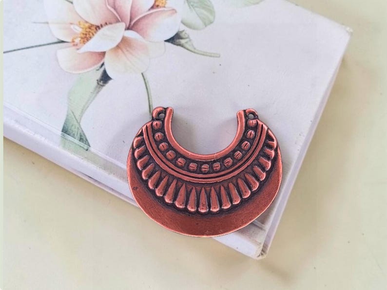 Handmade Copper Crescent Pendant Jewelry Component Finding Jewelry ...
