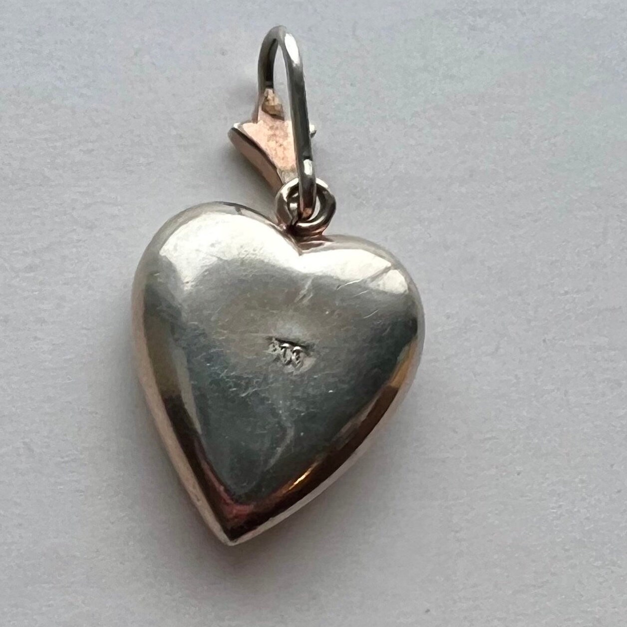 Antique Victorian French Paste Sterling Puffy Heart Pendant, Antique ...