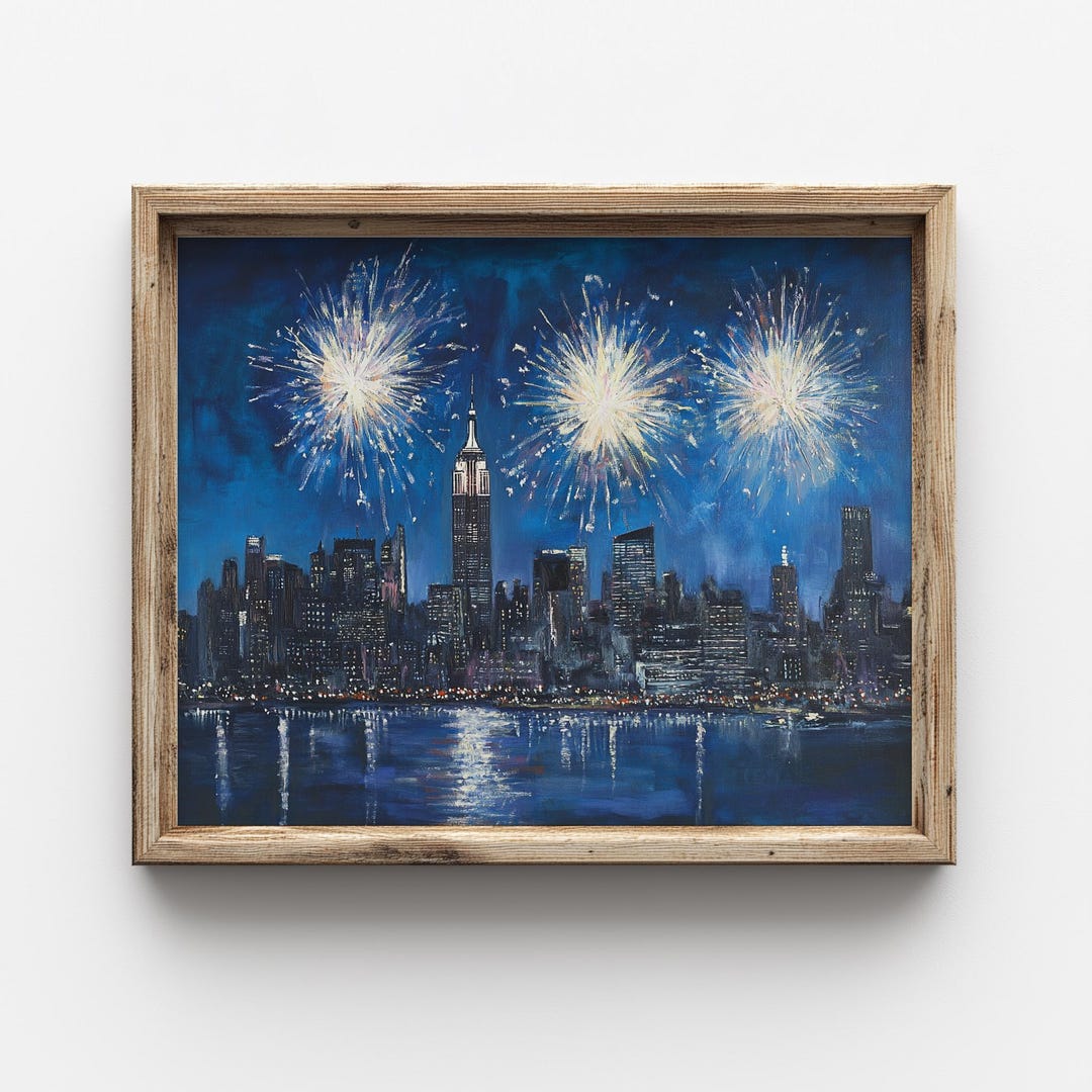 Printable Fireworks Over City Skyline - Dramatic Festive Urban ...