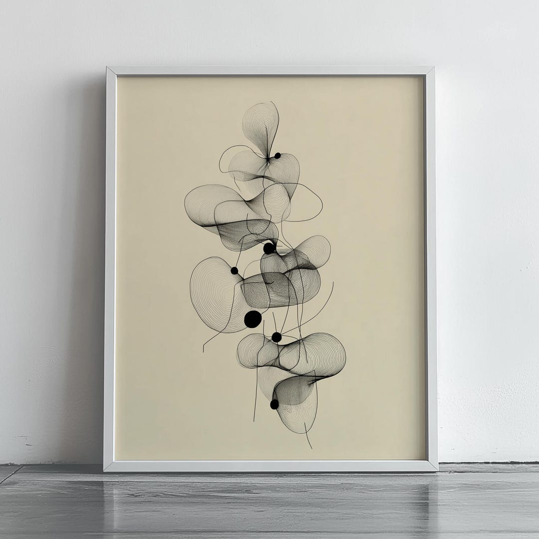 Modern Abstract Printable Wall Art - Organic Line Drawing, Simple ...