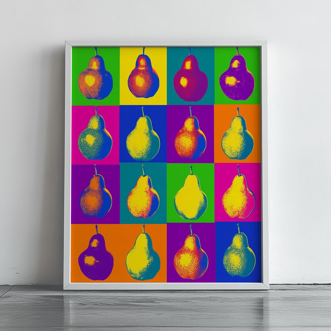 Colorful Pop Art Pears - Printable Andy Warhol Inspired Fruit Art ...
