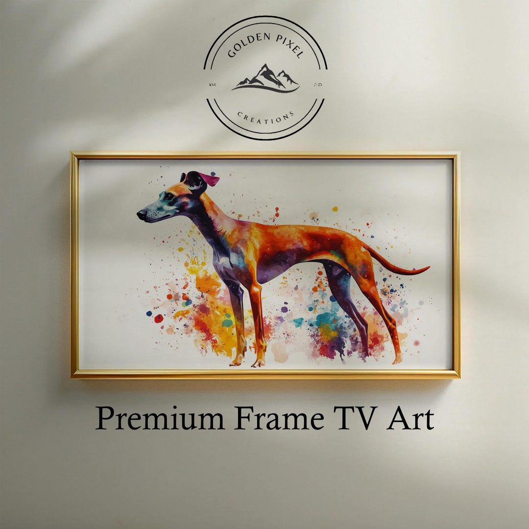 Modern Italian Greyhound Side Profile Art for Frame TV, Vibrant ...