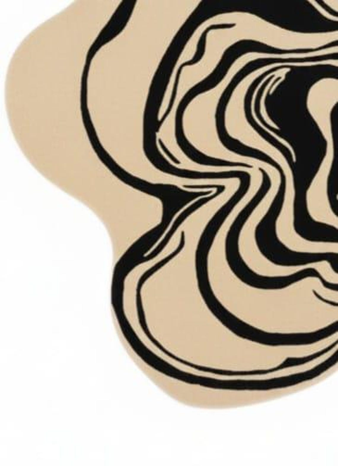 Buy Abstract Wavy Smiley Face Rug – Irregular Shape Modern Aesthetic ...