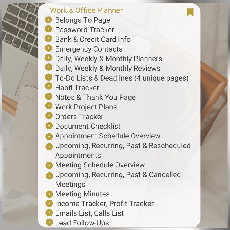 Work & Office Planner Bundle | Task Tracker, Productivity and Project ...