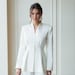 White Wedding Suit ,2 Piece Bridal Pantsuit, Civil Ceremony Outfit ...