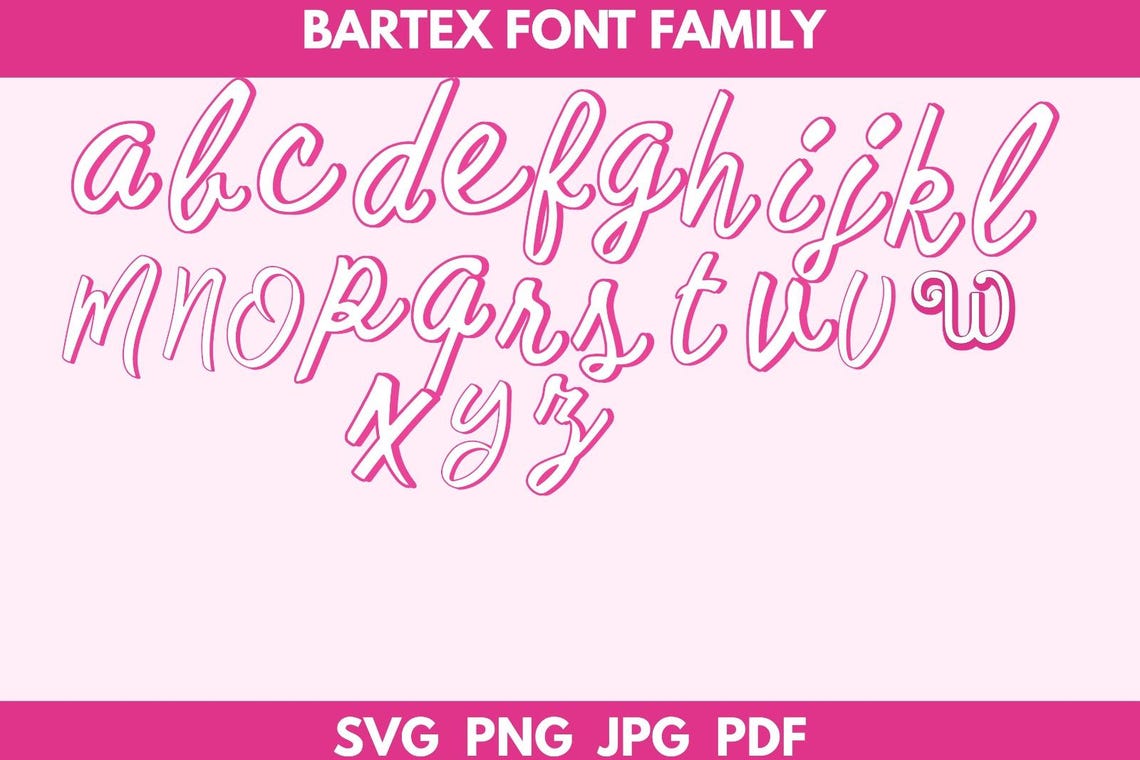 Blonde Alphabet SVG: Bartex Font Family, Pink Doll Letters (digital ...