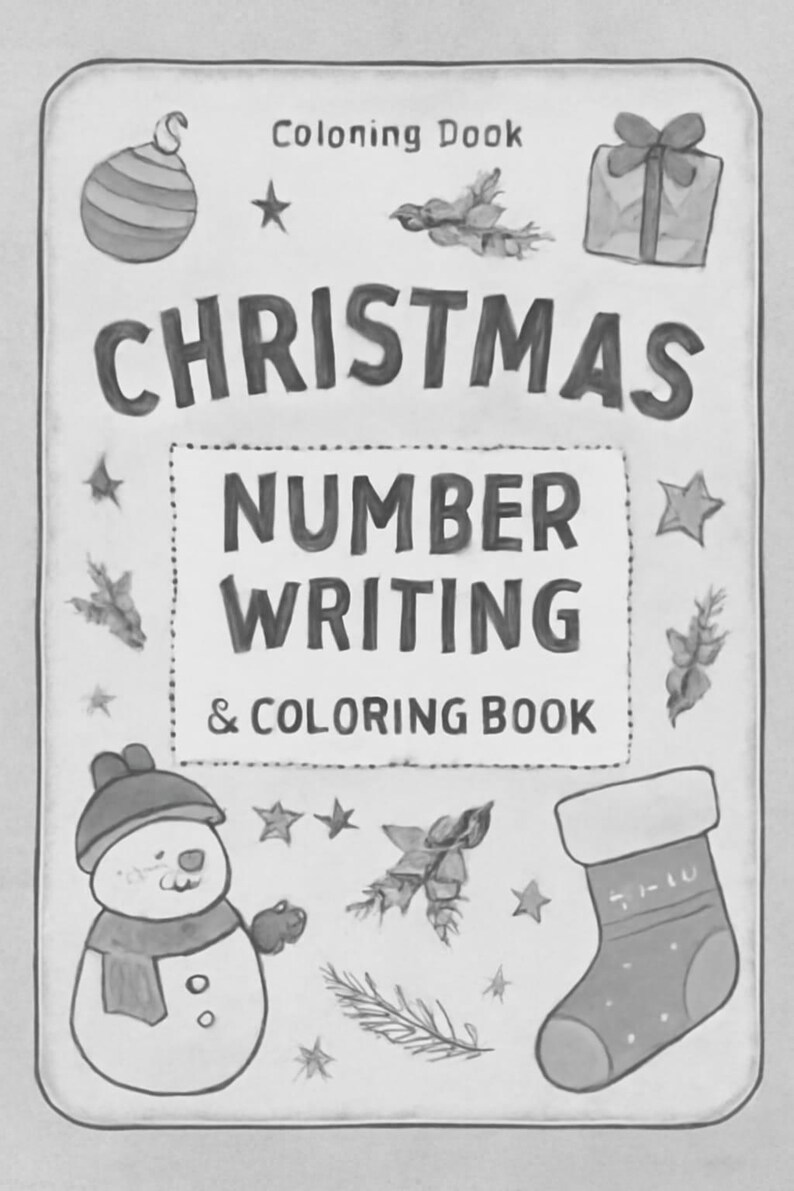 Christmas Number Writing Coloring Book - Etsy