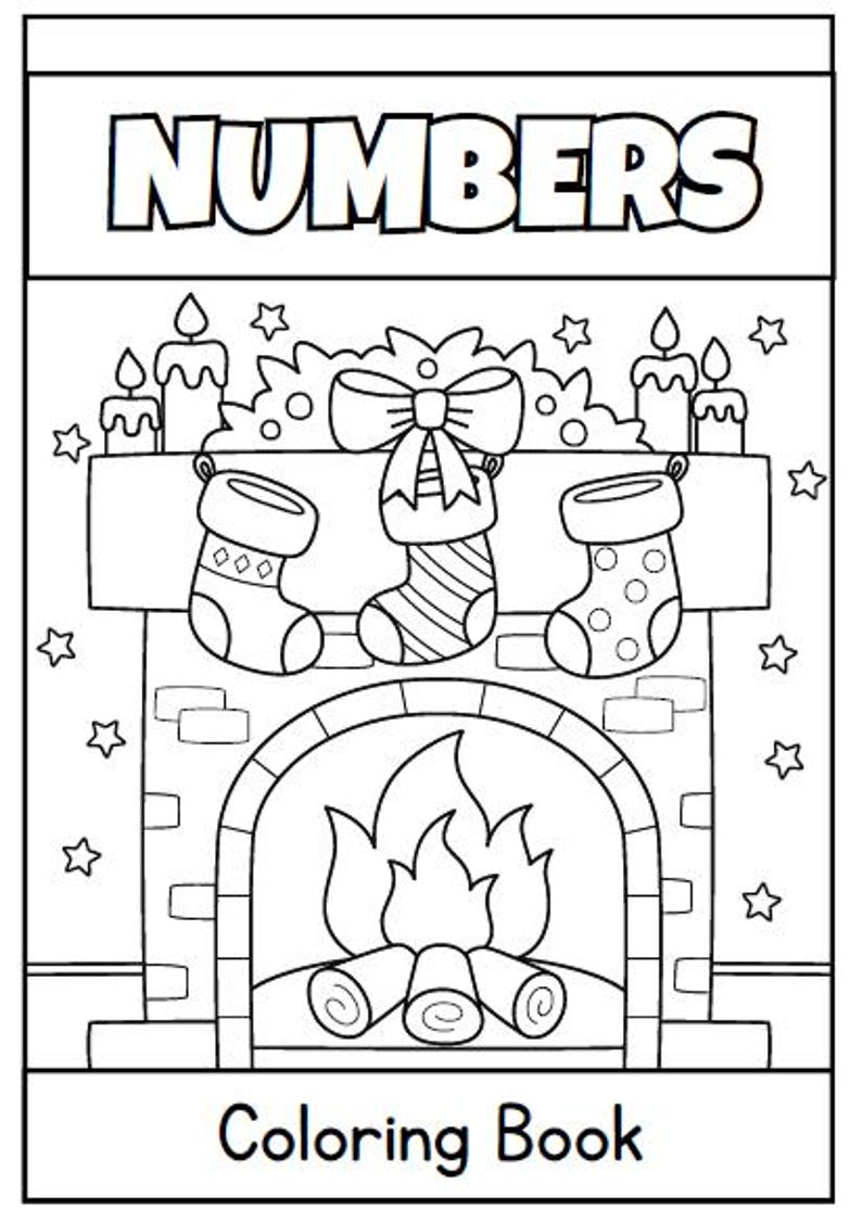 Christmas Number Writing Coloring Book - Etsy